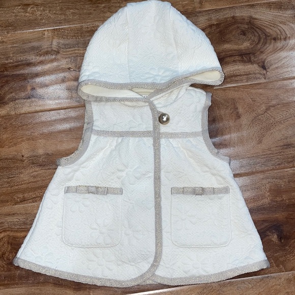Max Studio | Jackets & Coats | Max Studio Baby Hooded Vest Cream ...
